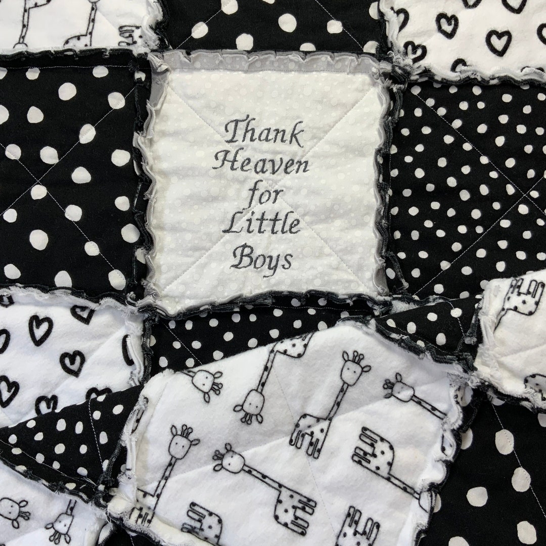Black and White Baby Quilt, Baby Boy Quilt - Etsy