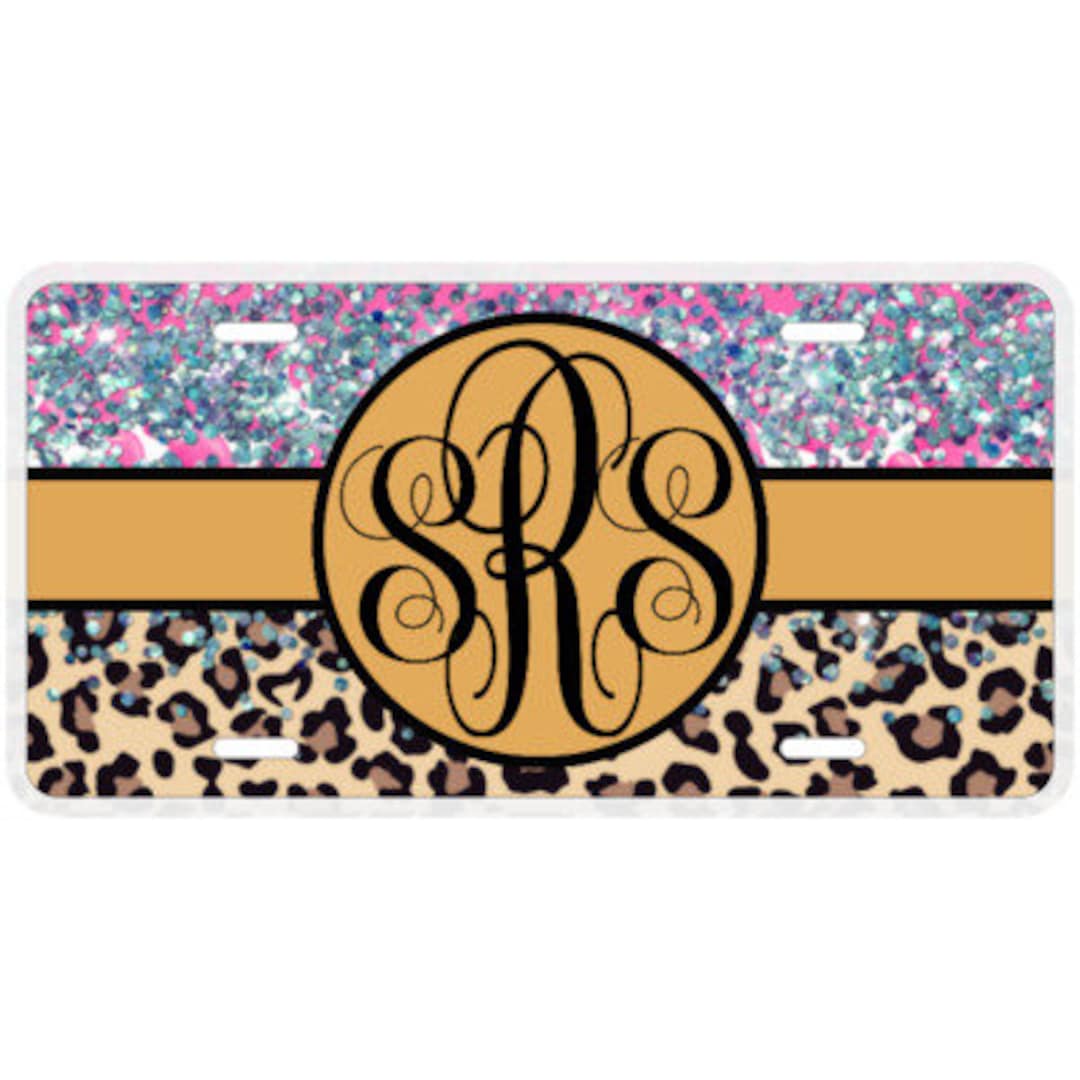 Monogram Leopard License Plate Custom License Plate Car Tag - Etsy