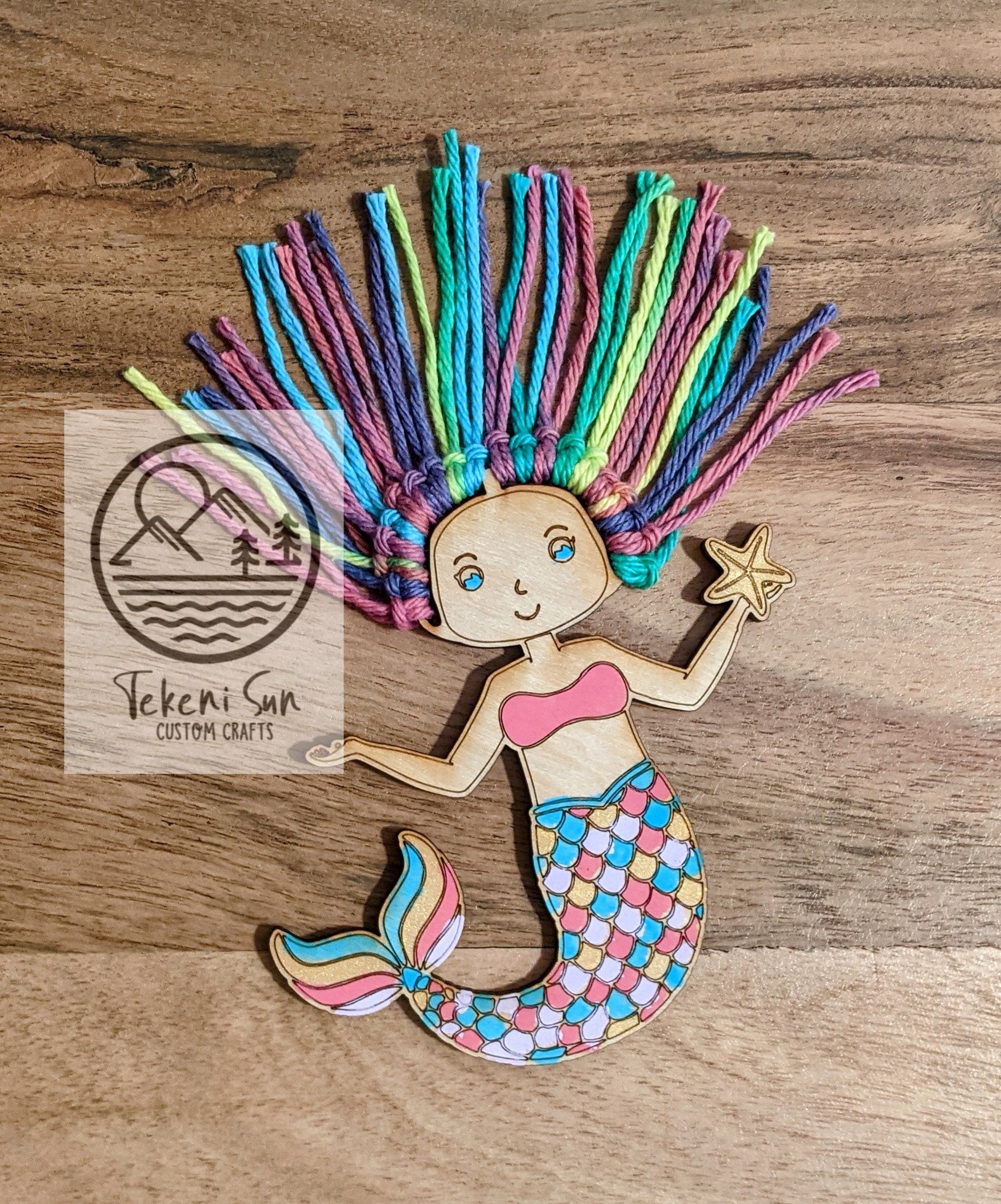 SVG Download Mermaid DIY Yarn Kit for Glowforge - Etsy