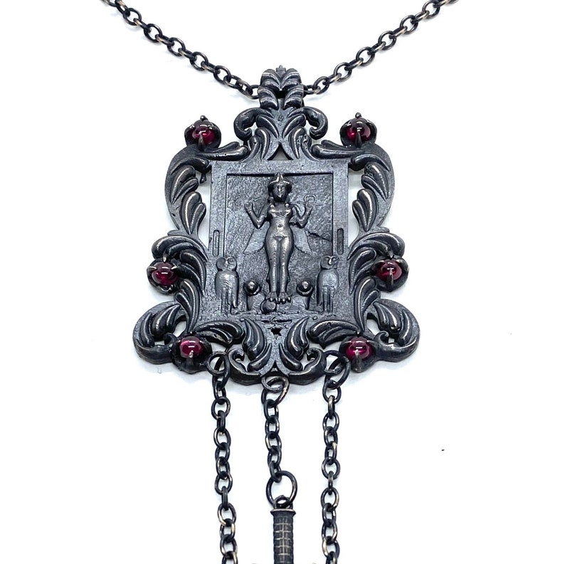 Lilith Shrine Necklace With Peridot in Bronze Witchy Gothic - Etsy