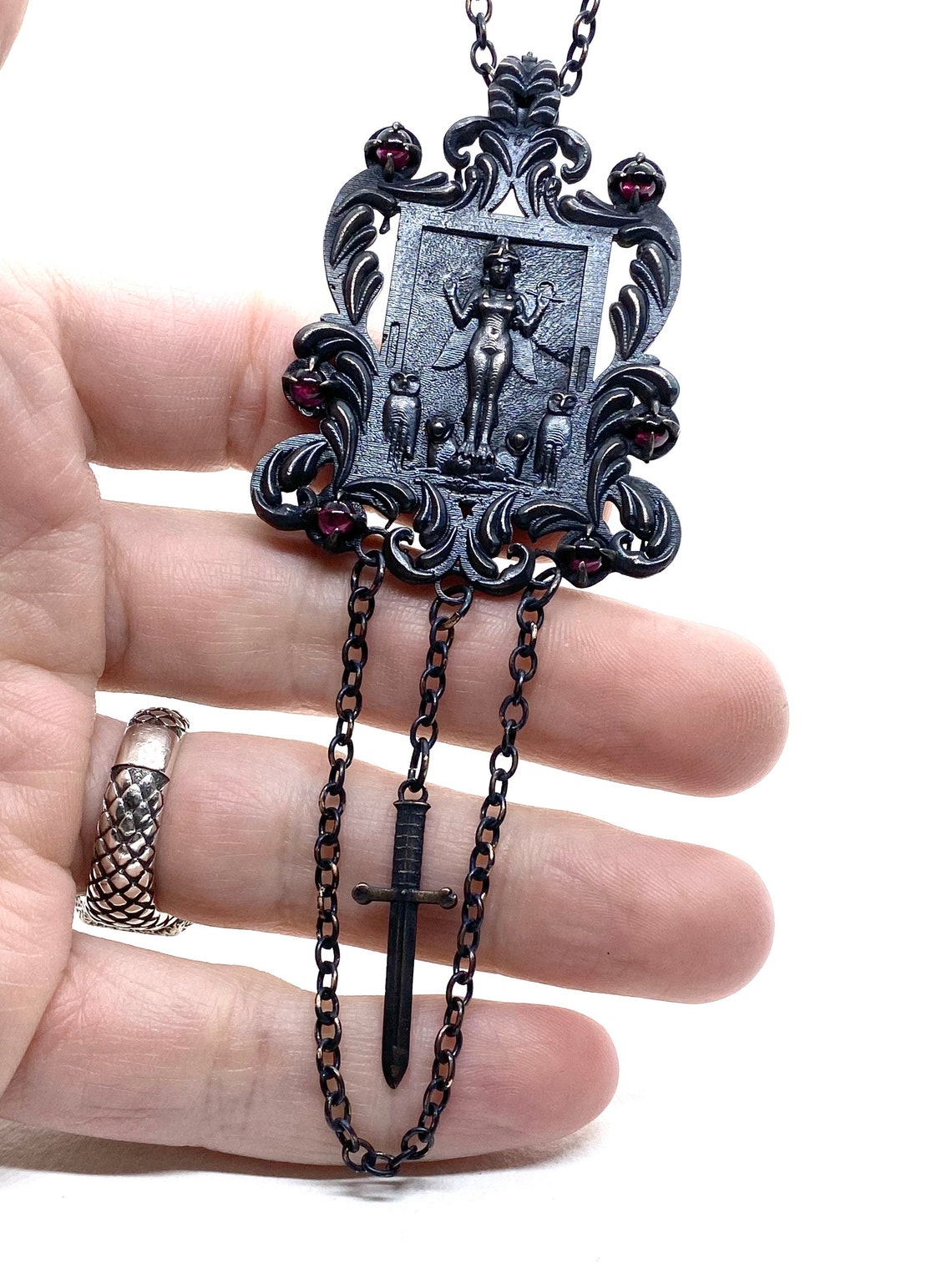 Lilith Shrine Necklace With Peridot in Bronze Witchy Gothic - Etsy