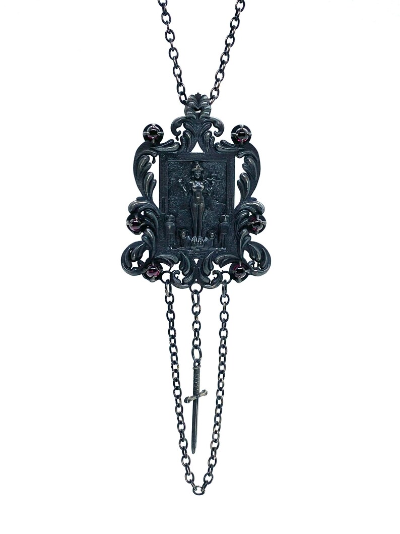 Lilith Shrine Necklace With Peridot in Bronze Witchy Gothic - Etsy