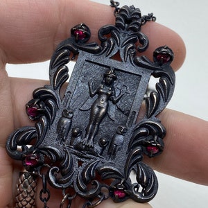 Lilith Shrine Necklace With Peridot in Bronze Witchy Gothic Chain ...