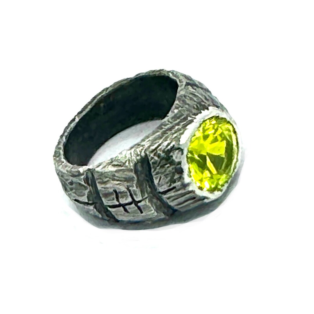 Ring of the Ebon Knight Set With YAG Garnet Ring in Sterling Silver - Etsy