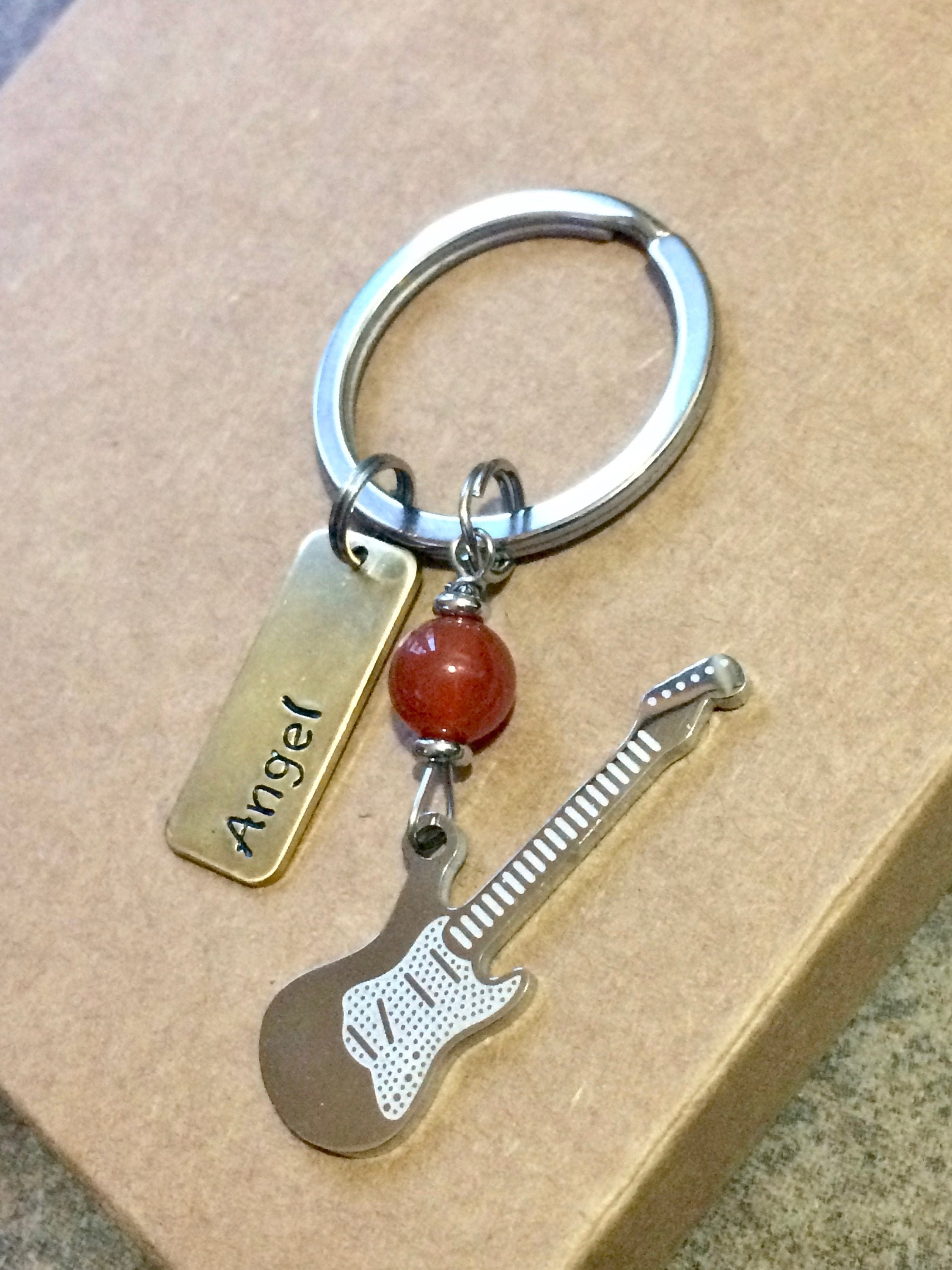 ELECTRIC GUITAR KEY Chain Ring Music Musical Musician Gift | Etsy