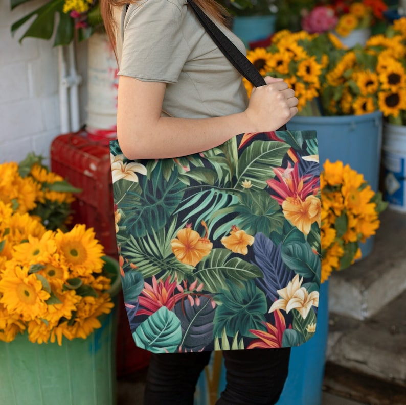 Tropical Flowers Tote Bag-tropical Beach Bag-island Life Gift-summer ...