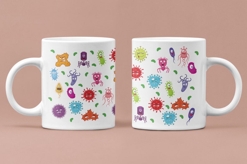 Virus Bacteria Mug-germ Coffee Cup-microbiology Virology Medical Gift ...