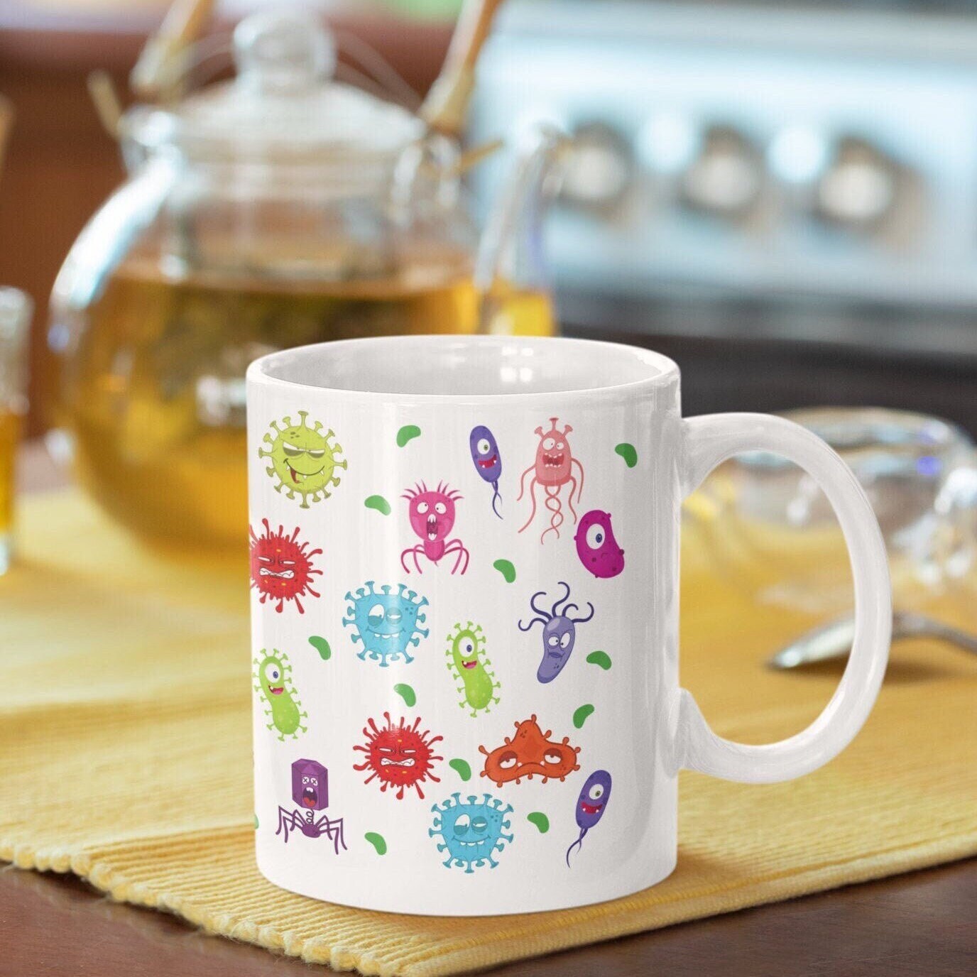 Virus Bacteria Mug-germ Coffee Cup-microbiology Virology Medical Gift ...