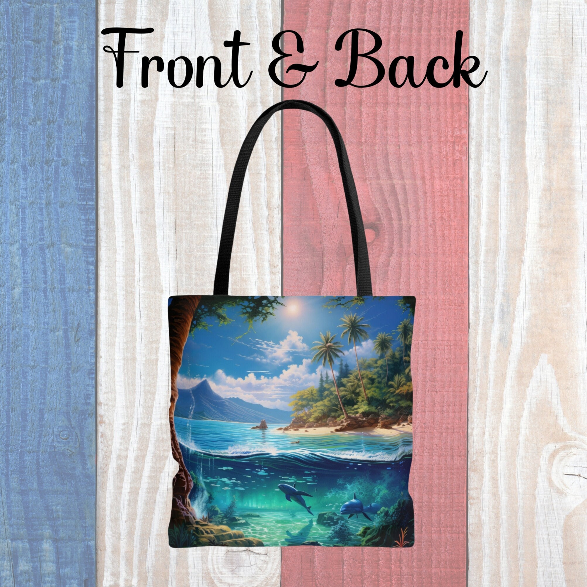 Tropical Paradise Tote Bag-watercolor Tropical Tote Bag-beach Tote Bag ...
