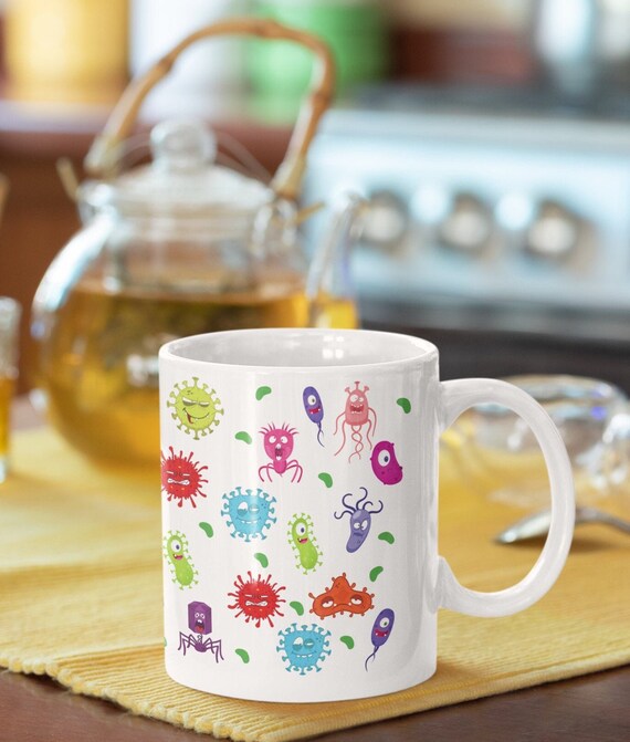 Virus Bacteria Mug-Germ Coffee Cup-Microbiology Virology | Etsy