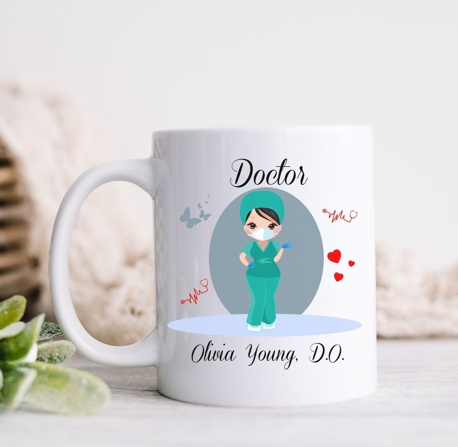 Female Doctor Coffee Mug Personalized-add Your Name to Make It Custom ...