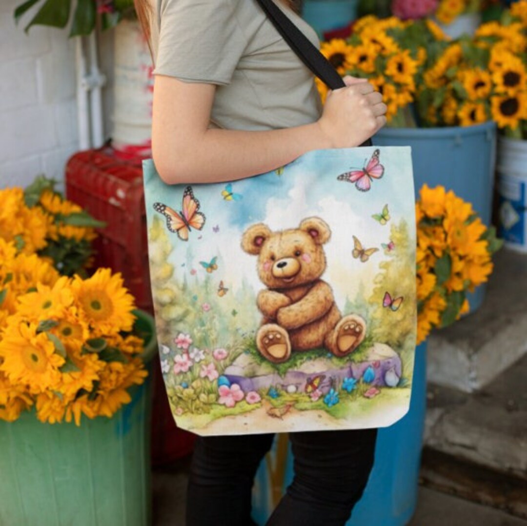Cute Watercolor Teddy Bear Tote Bag Teddy Bear Lover-gift for - Etsy