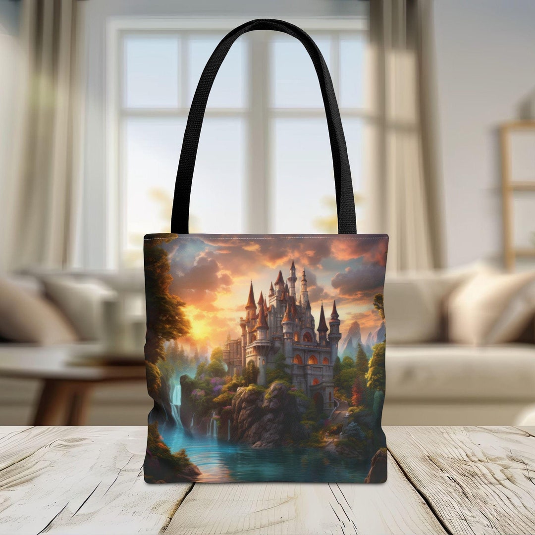 Fantasy Castle Tote Bag -medieval Art Decor Book Bag, Castlecore Market ...