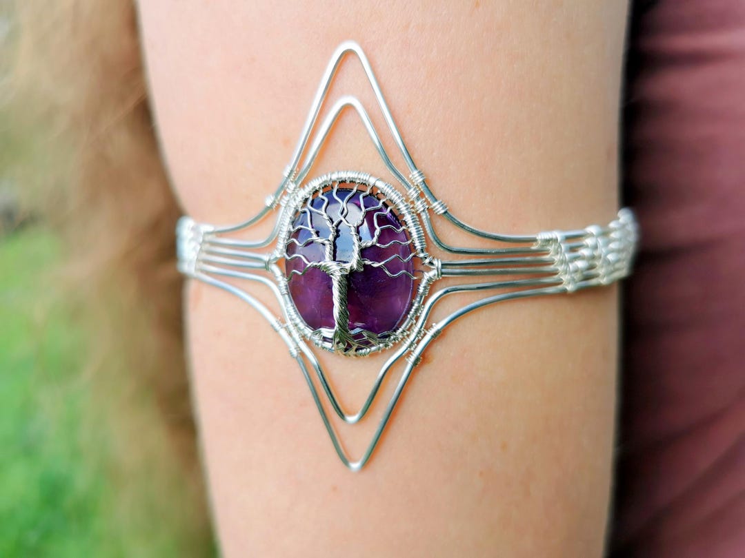 Tree Arm Ring With an Amethyst Gemstone - Etsy