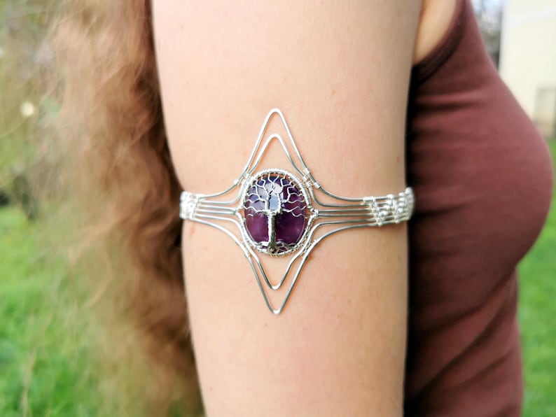 Tree Arm Ring With an Amethyst Gemstone - Etsy