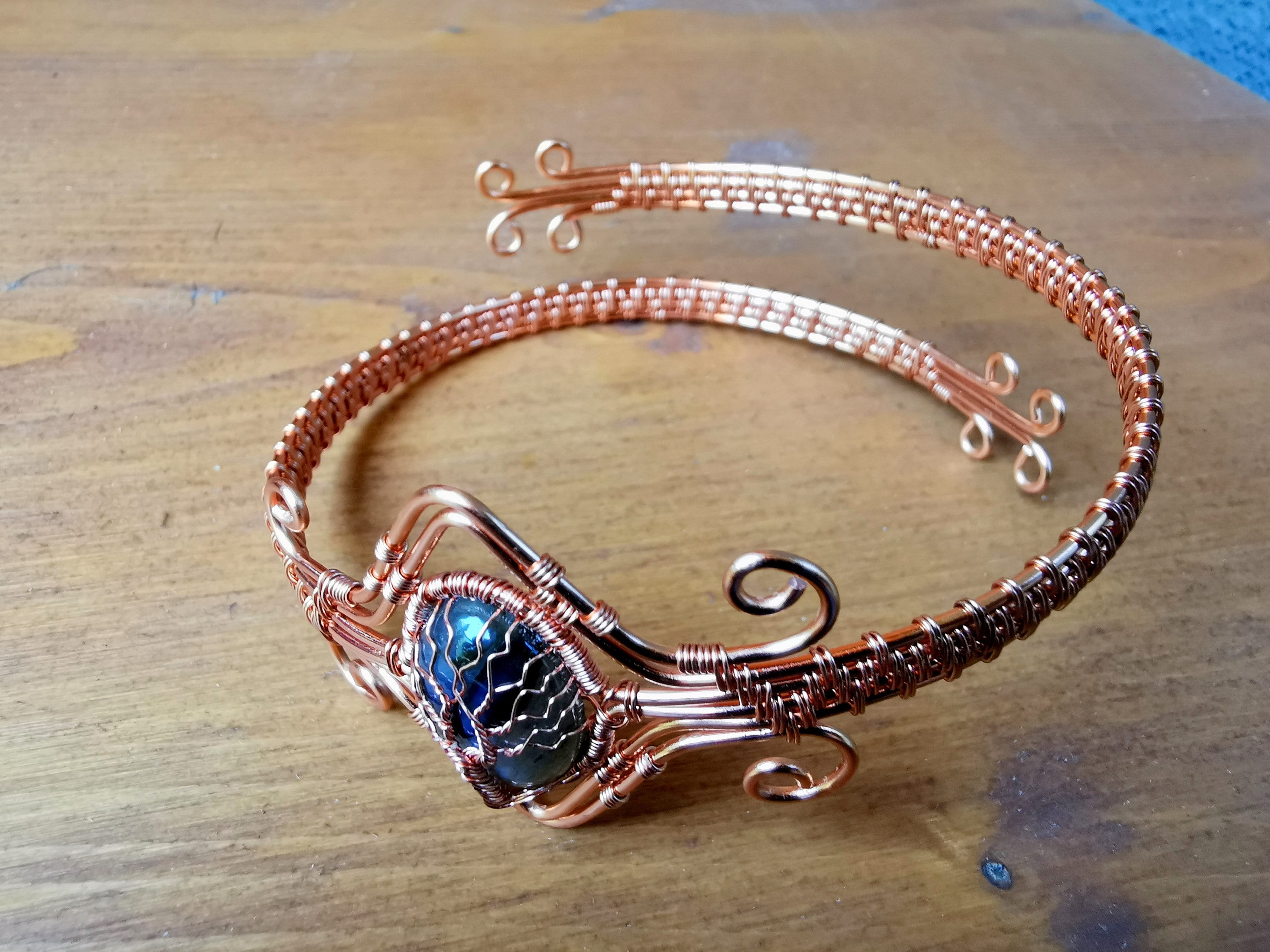 Copper Tree Arm Cuff With a Labradorite Gemstone | Upper Arm Cuff ...