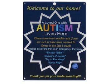 Autism Child Plastic Door Sign Blue | Etsy