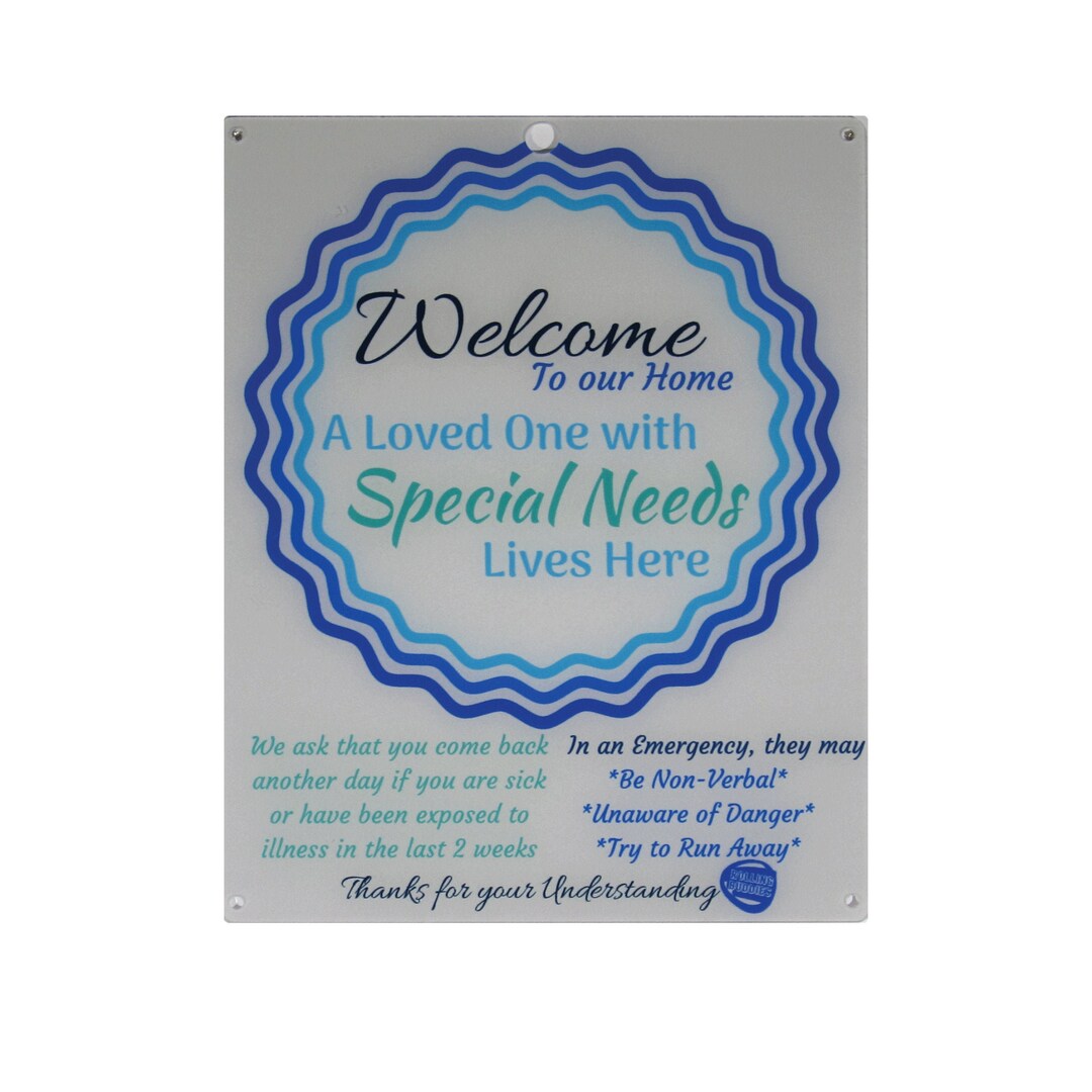 Special Needs Child Plastic Door Sign - Light Blue - Etsy