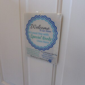 Special Needs Child Plastic Door Sign Light Blue - Etsy