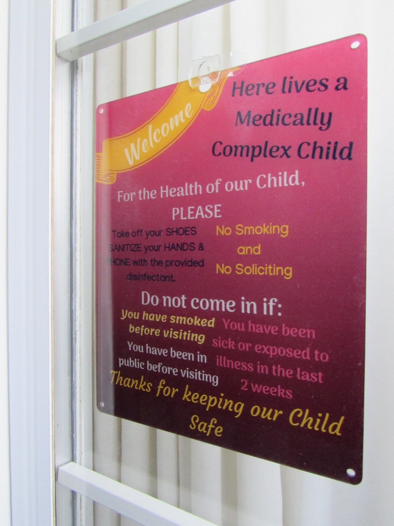 Medically Fragile Child Plastic Sign Red - Etsy