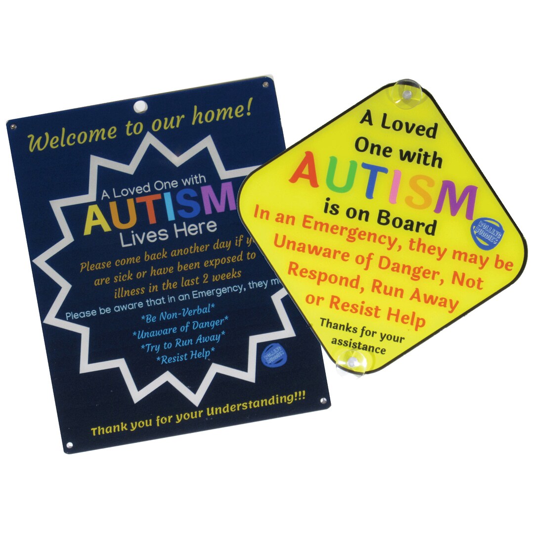 Bundle Dark Blue Autism Plastic Door Sign and Plastic Car Sign - Etsy.de