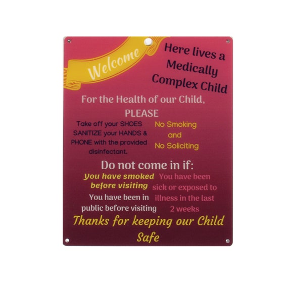 Medically Fragile Child Plastic Sign Red | Etsy