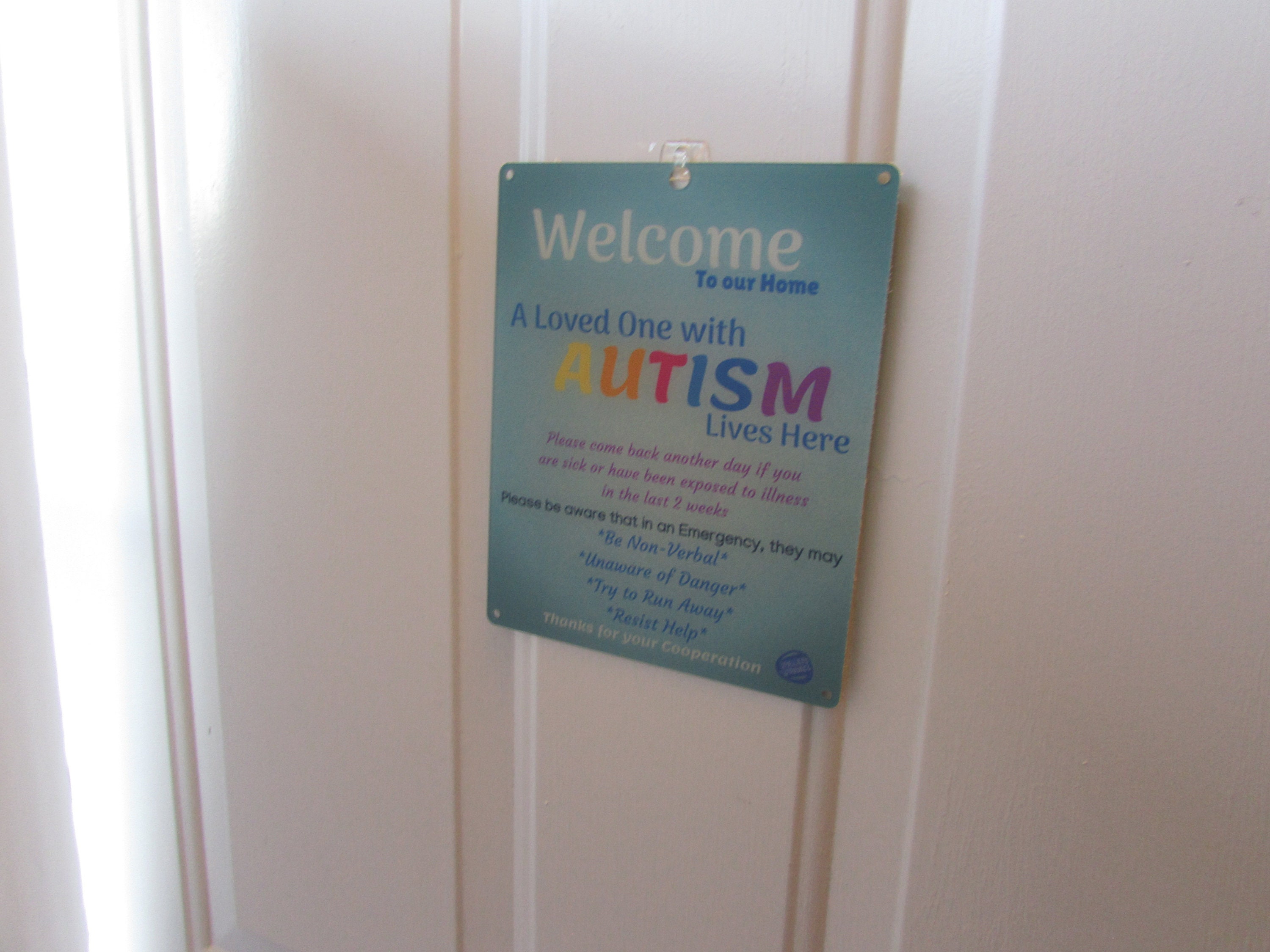 Autism Child Plastic Door Sign - Blue - Etsy