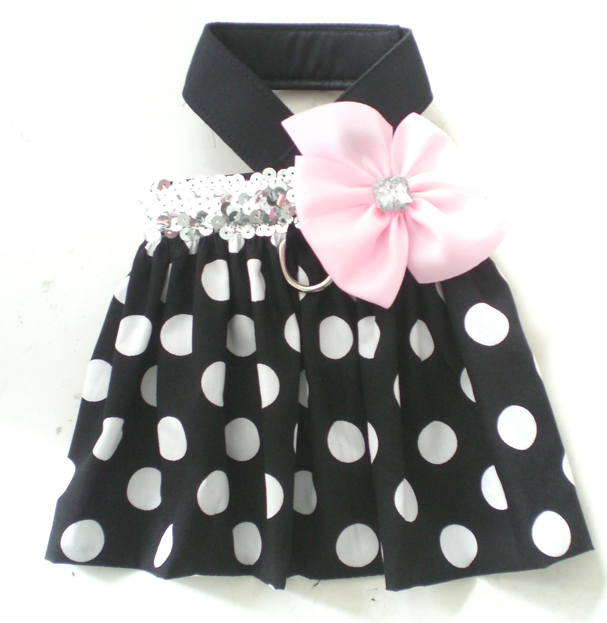 Pet Dog Apparel Clothing Clothes Black White Dots Harness | Etsy