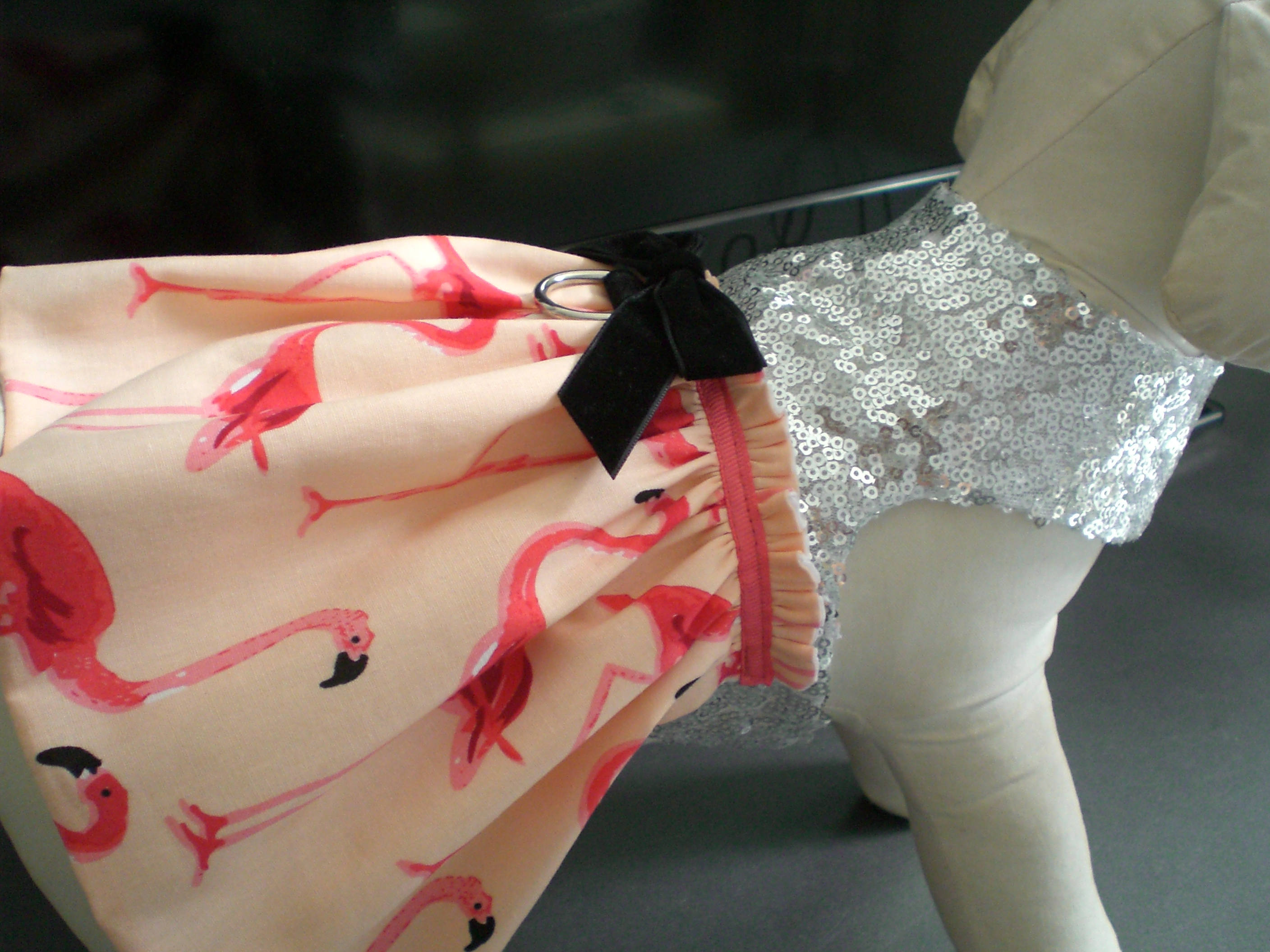 Pet Dog Apparel Clothes Clothing Silver Sequin Flamingo - Etsy