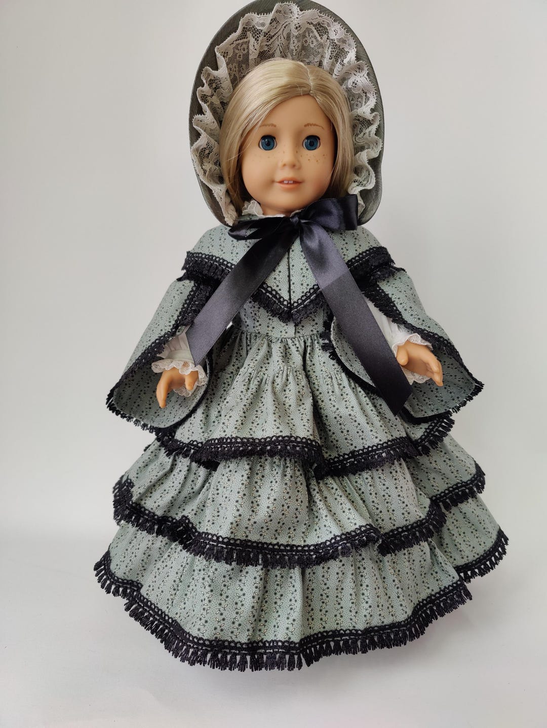 Eighteen Inch Doll 1850's Day Dress With Pagoda Sleeves, Removable ...