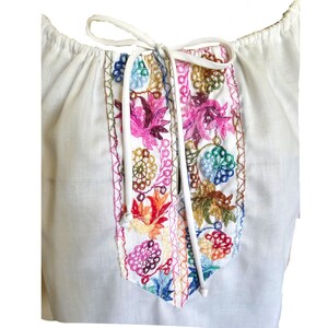 1970s Mexican Embroidered Peasant Top - Etsy
