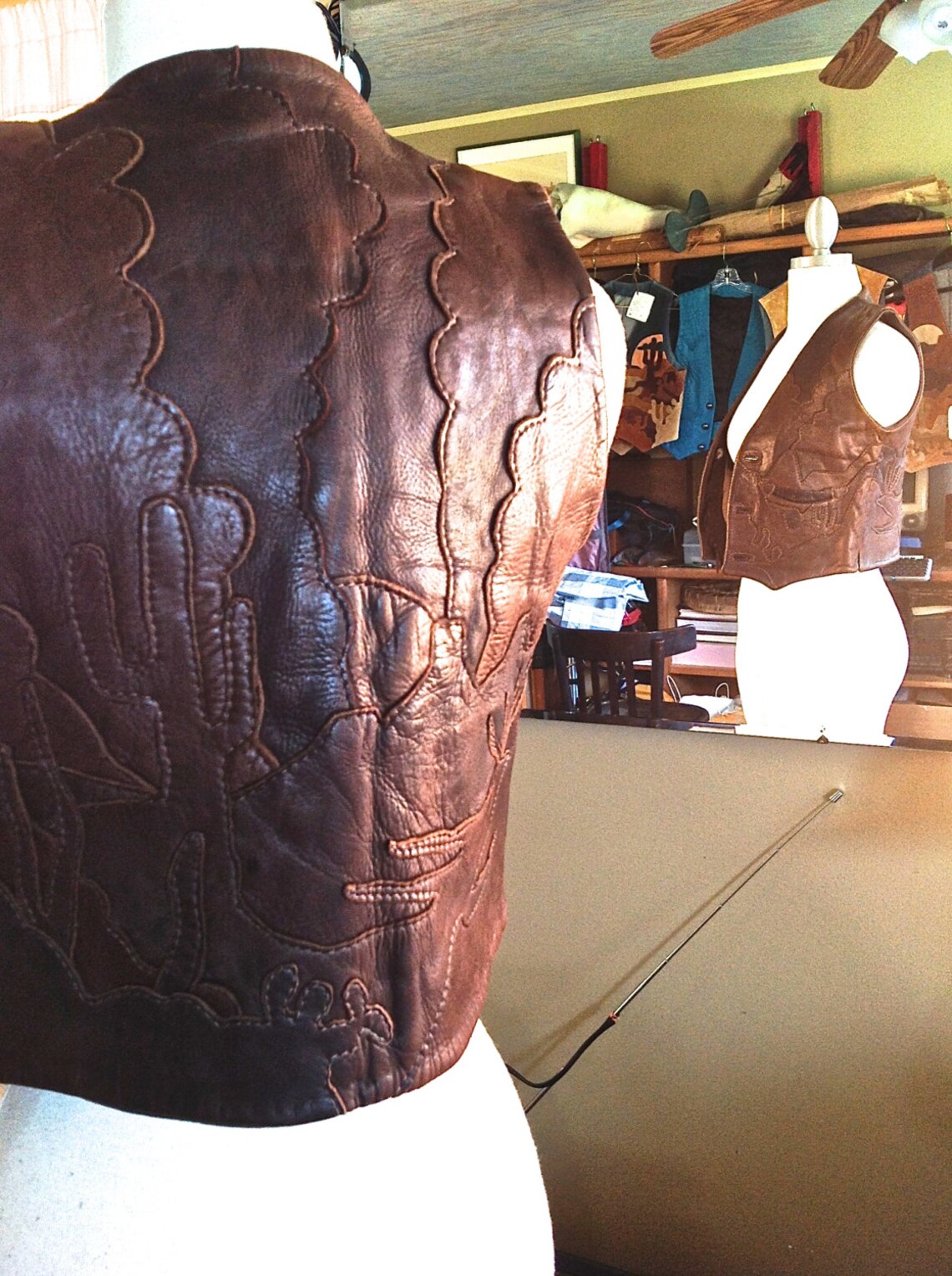 Deerskin Appliqué Ladies Vest Desert Scenic - Etsy