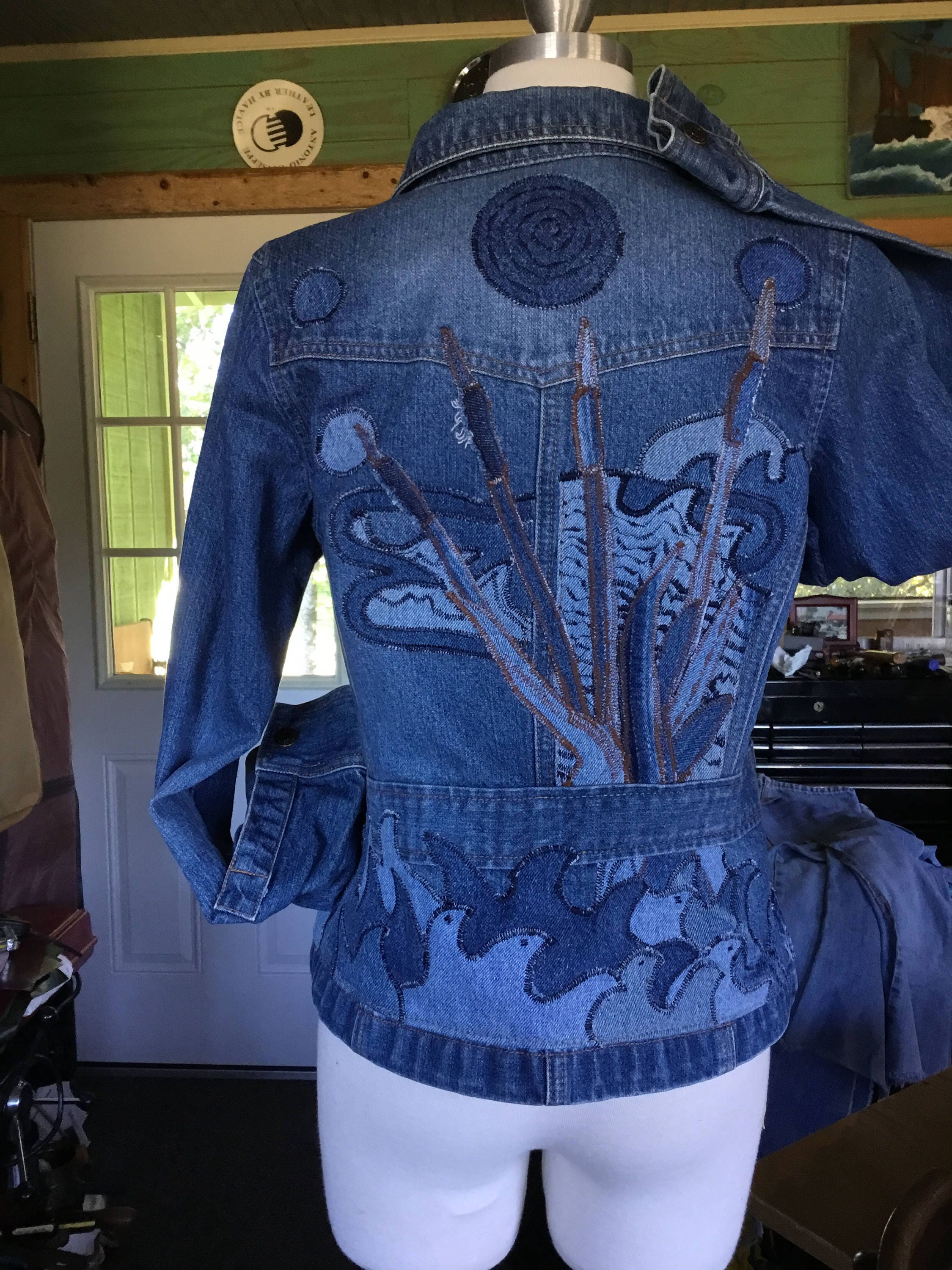 Denim Appliqué ~ Cat Tails-mystical Anima. Zig Zaged Recycled Denim on ...