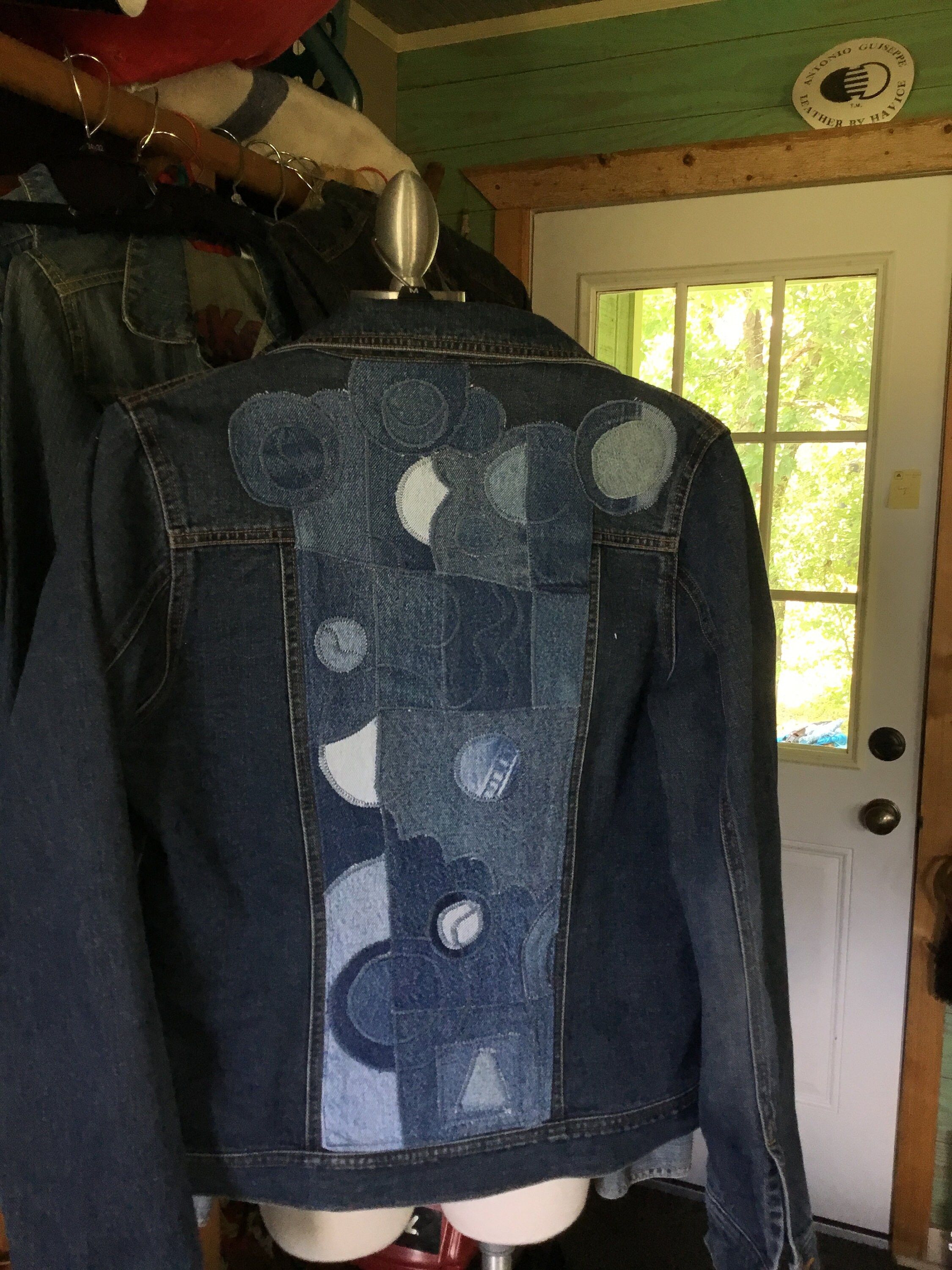 Appliqué Denim, Ladies Medium Short Jacket Embellished Appliqué, Denim ...