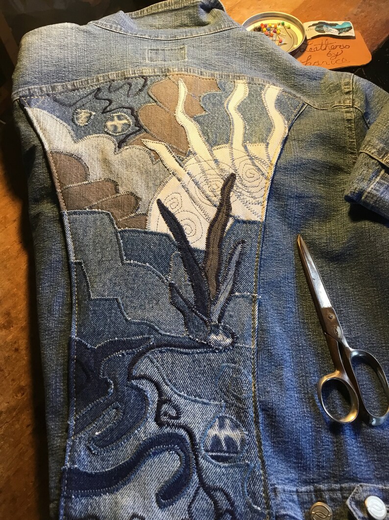 Women’s Short Jacket ~ One of a Kind Appliqué ~ Embellished Fades of ...