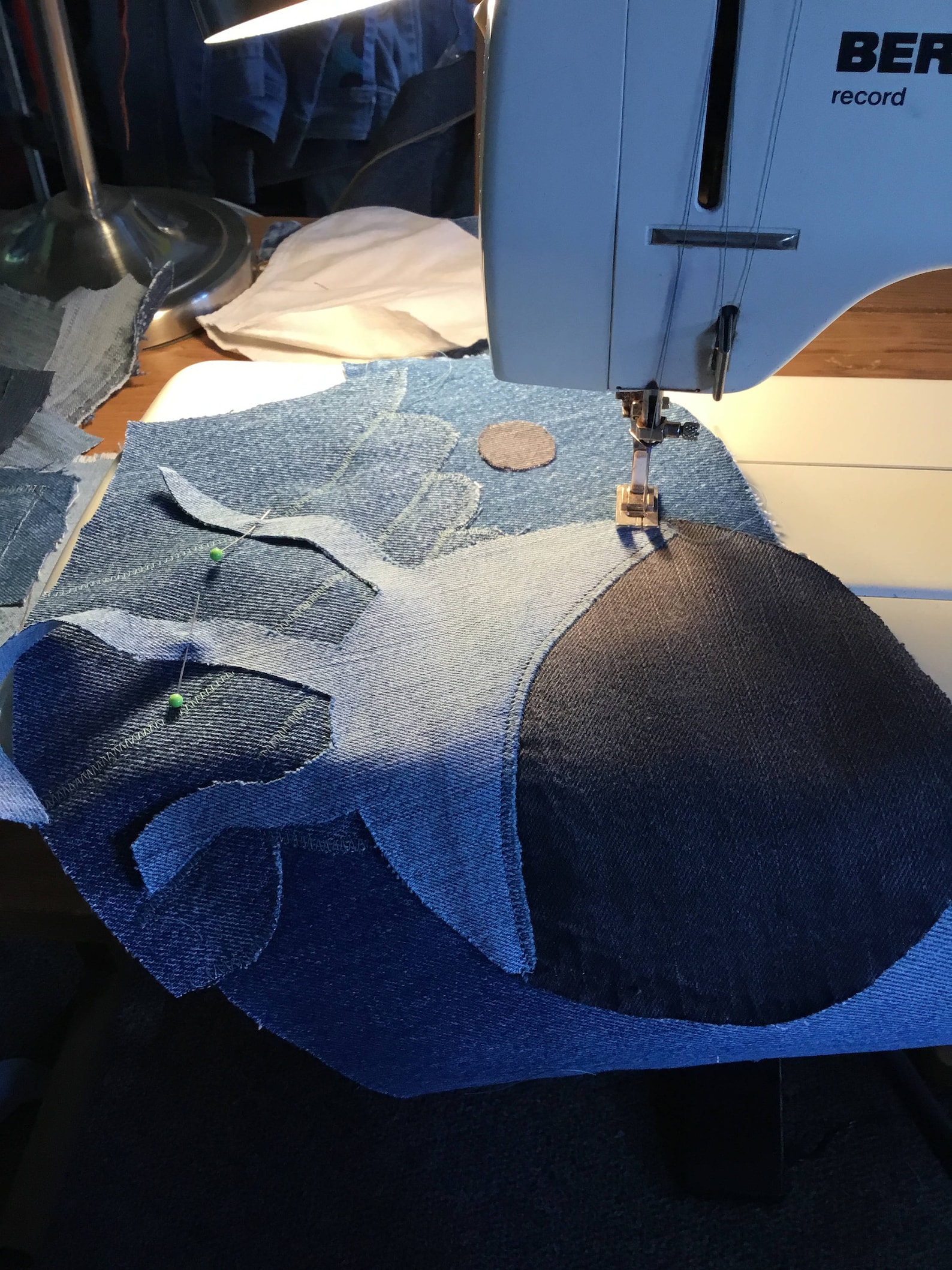 Mens Denim Jacket Denim on Denim Appliqué Back Panel Embellished Desert ...