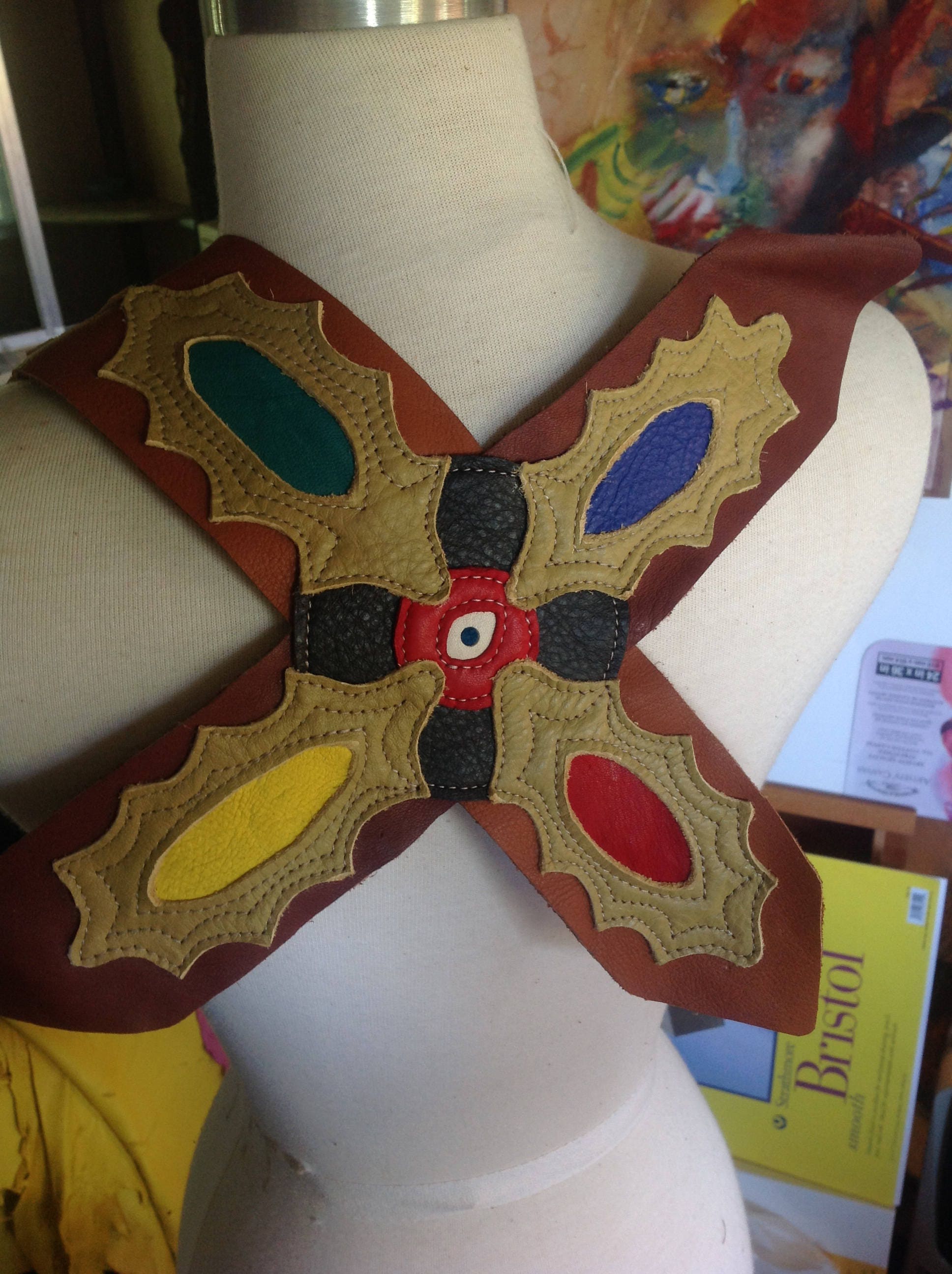 Leather Appliqué cross Design Ladies Medium Denim Short - Etsy