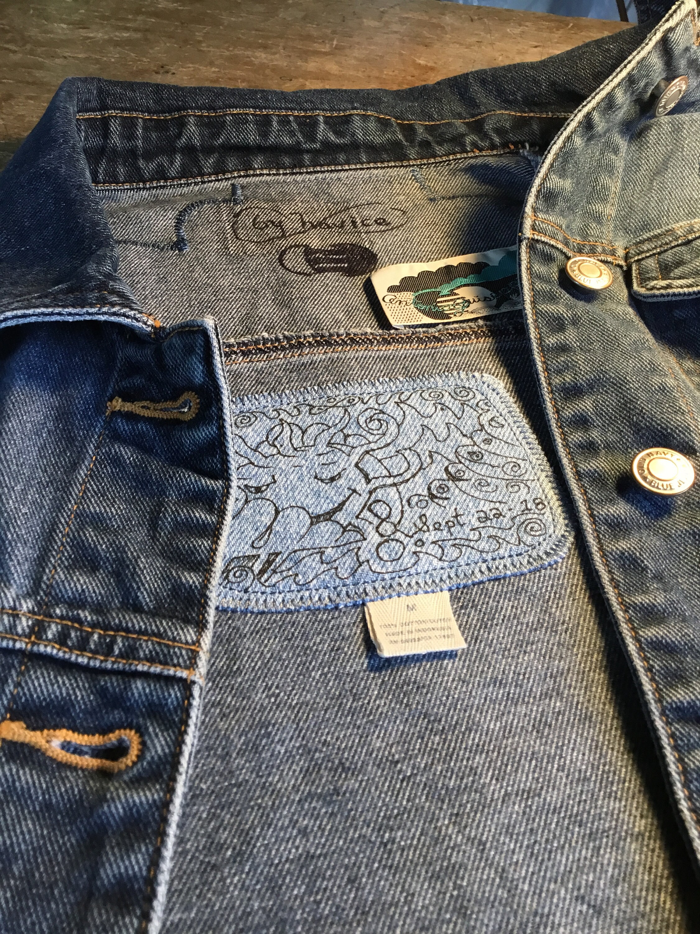 Appliqué Denim, Ladies Medium Short Jacket ~ Embellished Appliqué ...