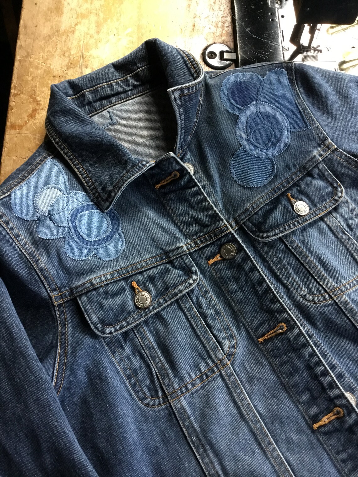 Appliqué Denim Ladies Medium Short Jacket Embellished - Etsy Canada