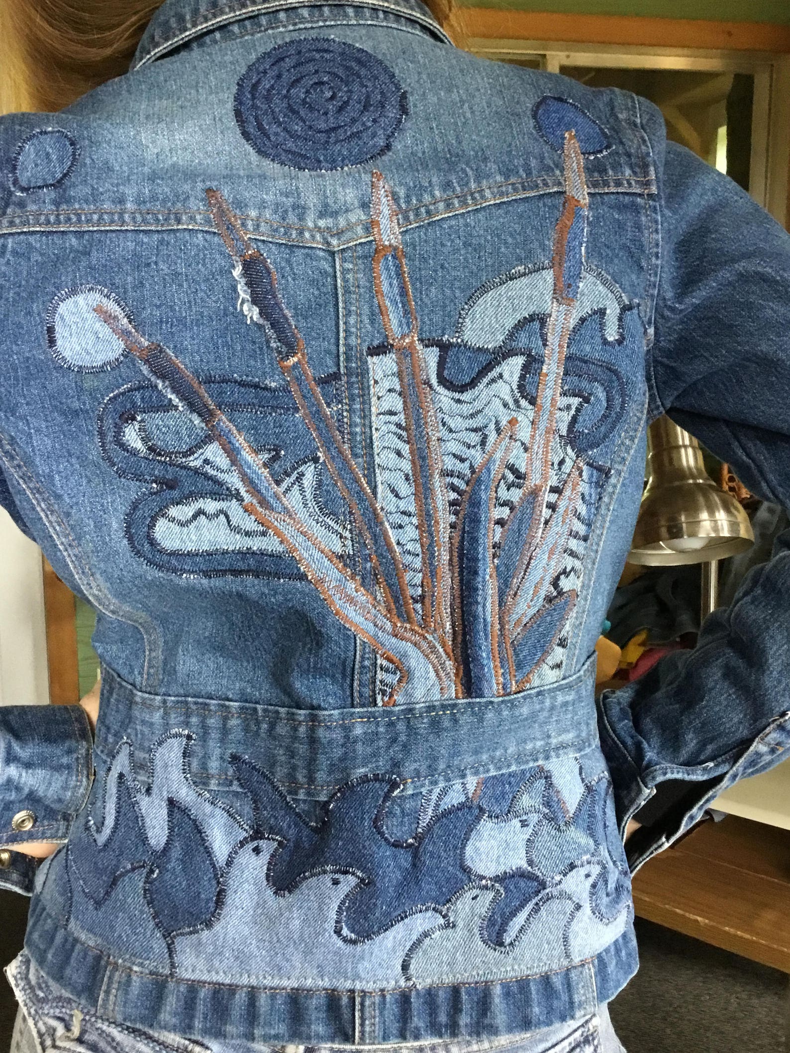 Denim Appliqué ~ Cat Tails-mystical Anima. Zig Zaged Recycled Denim on ...