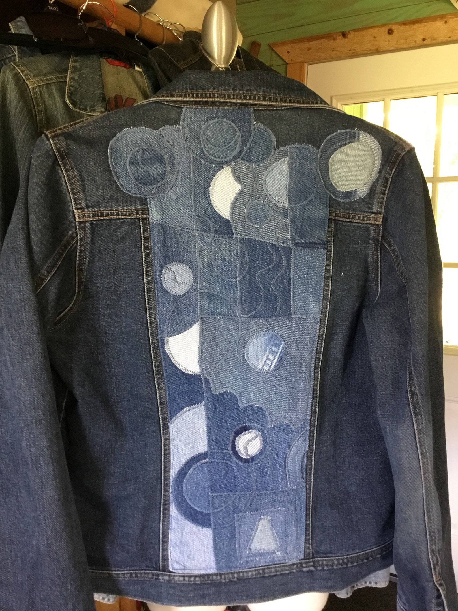 Appliqué Denim, Ladies Medium Short Jacket ~ Embellished Appliqué ...