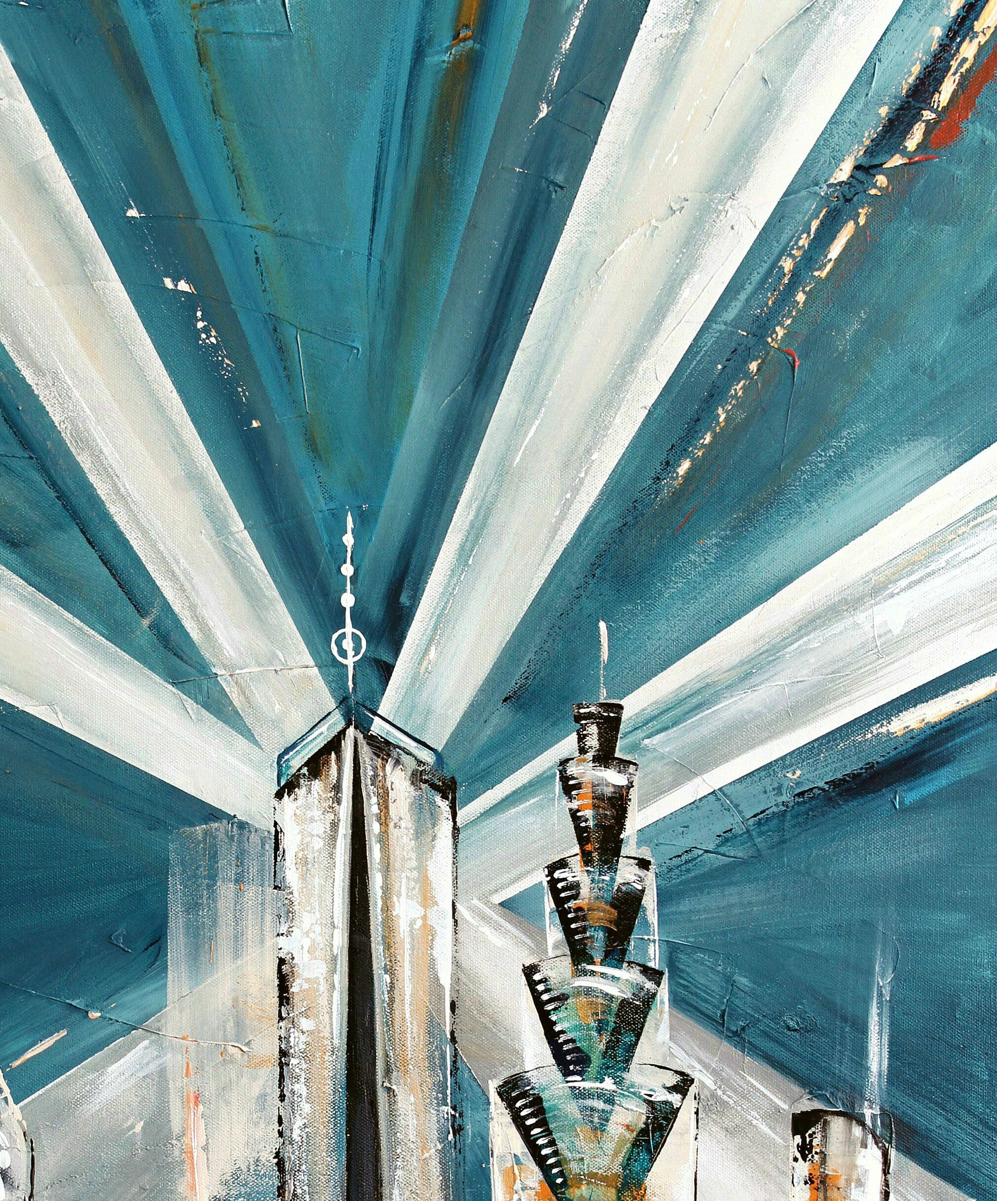 Art Deco Original Art Abstract New York Skyline Art Deco Glam | Etsy