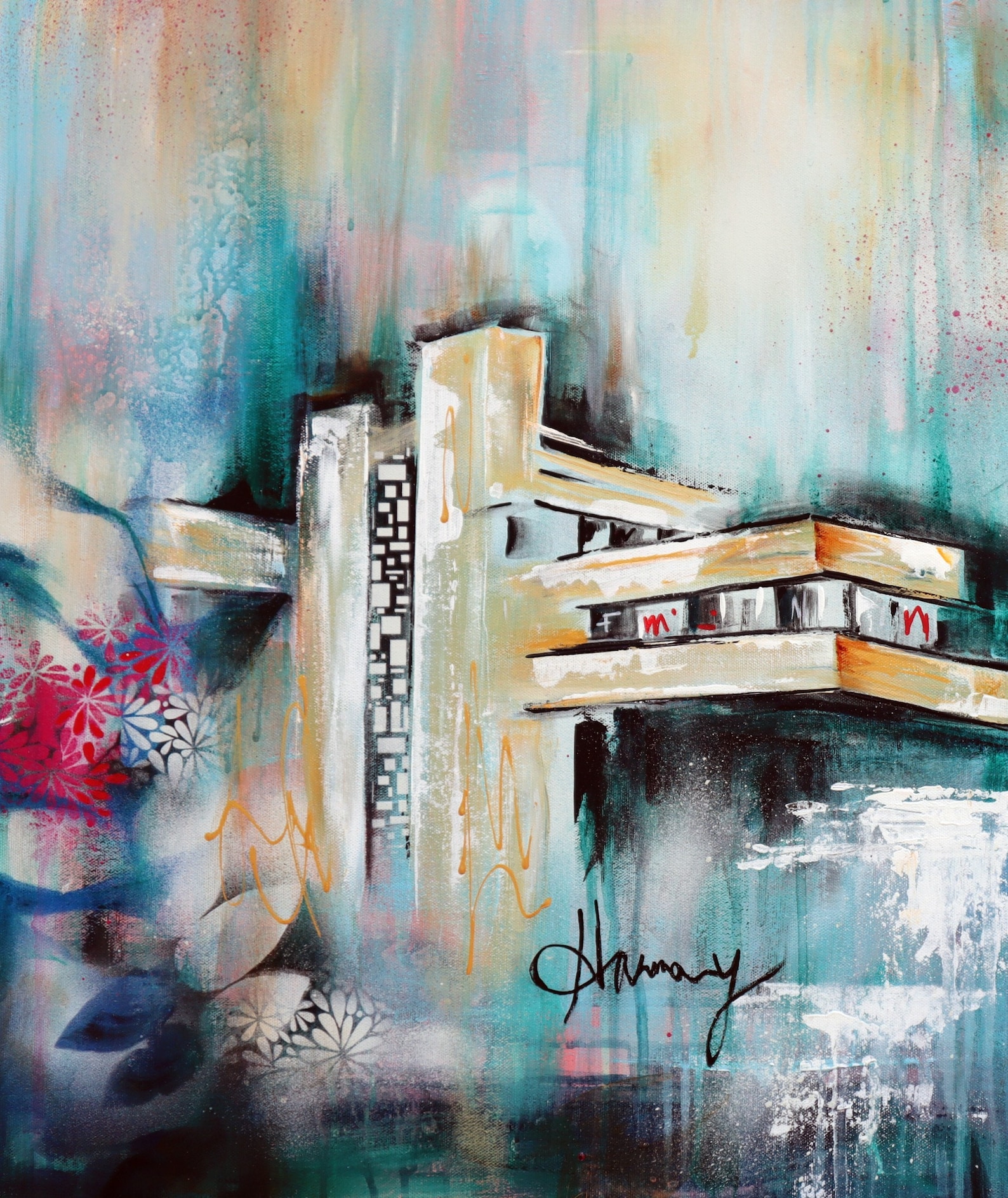 Original Fallingwater Painting: Frank Lloyd Wright Architecture Art ...