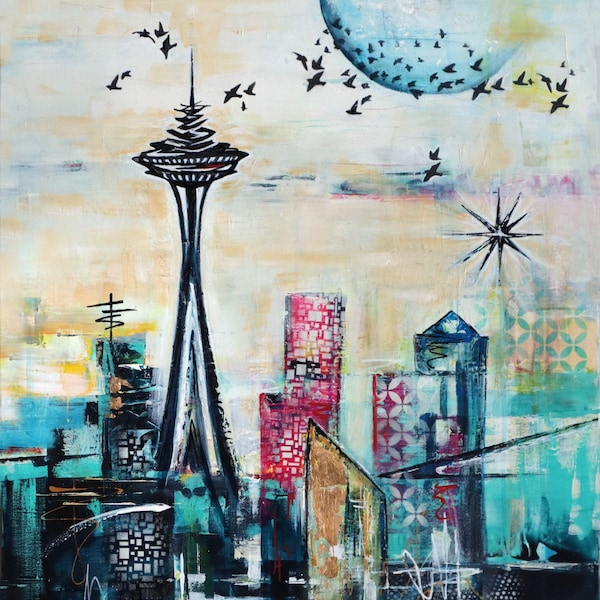Seattle Skyline - Etsy