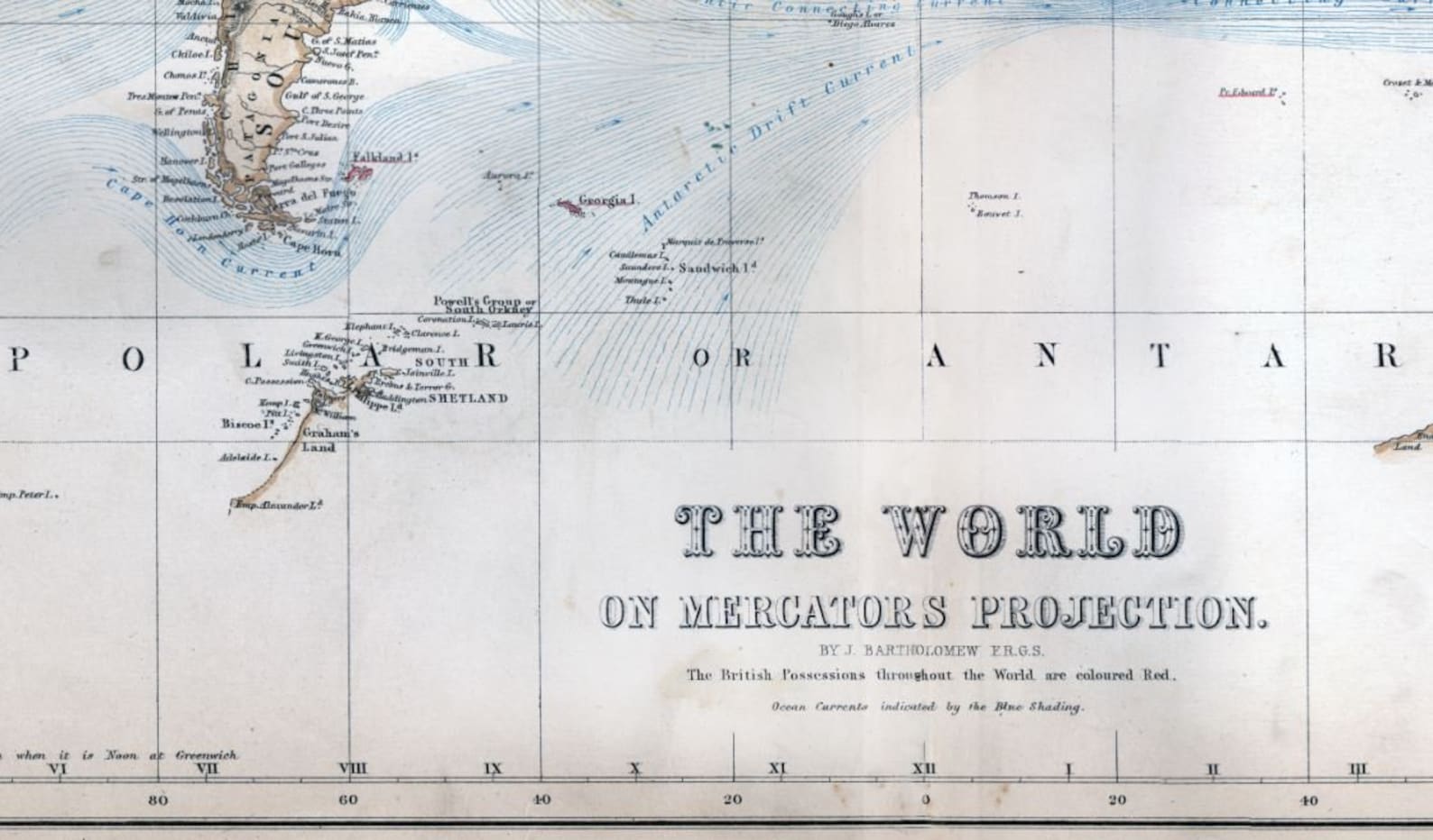 World Map 1867 From Black's Atlas - Etsy