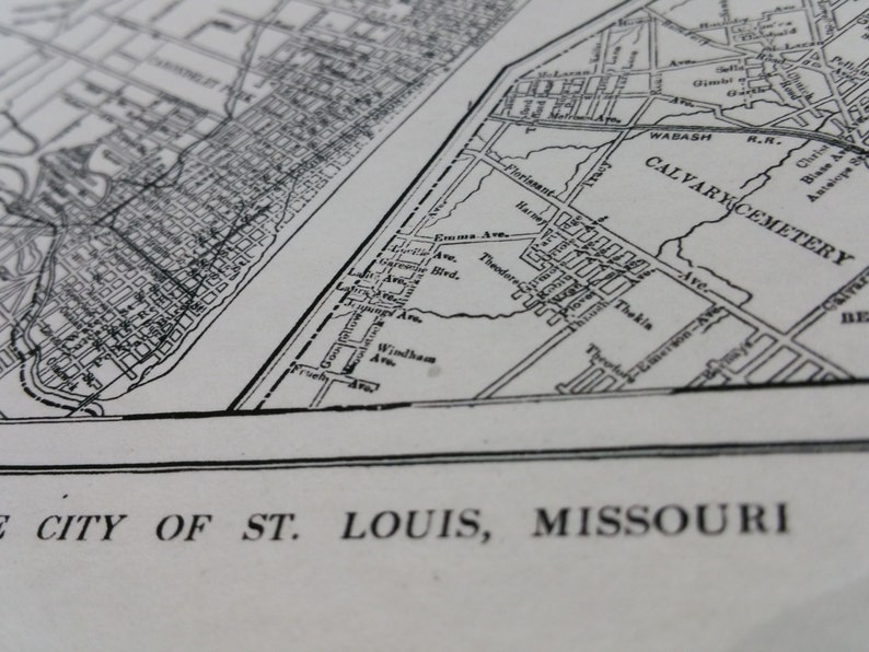 Map of the City of St. Louis, Missouri 1920's - Etsy