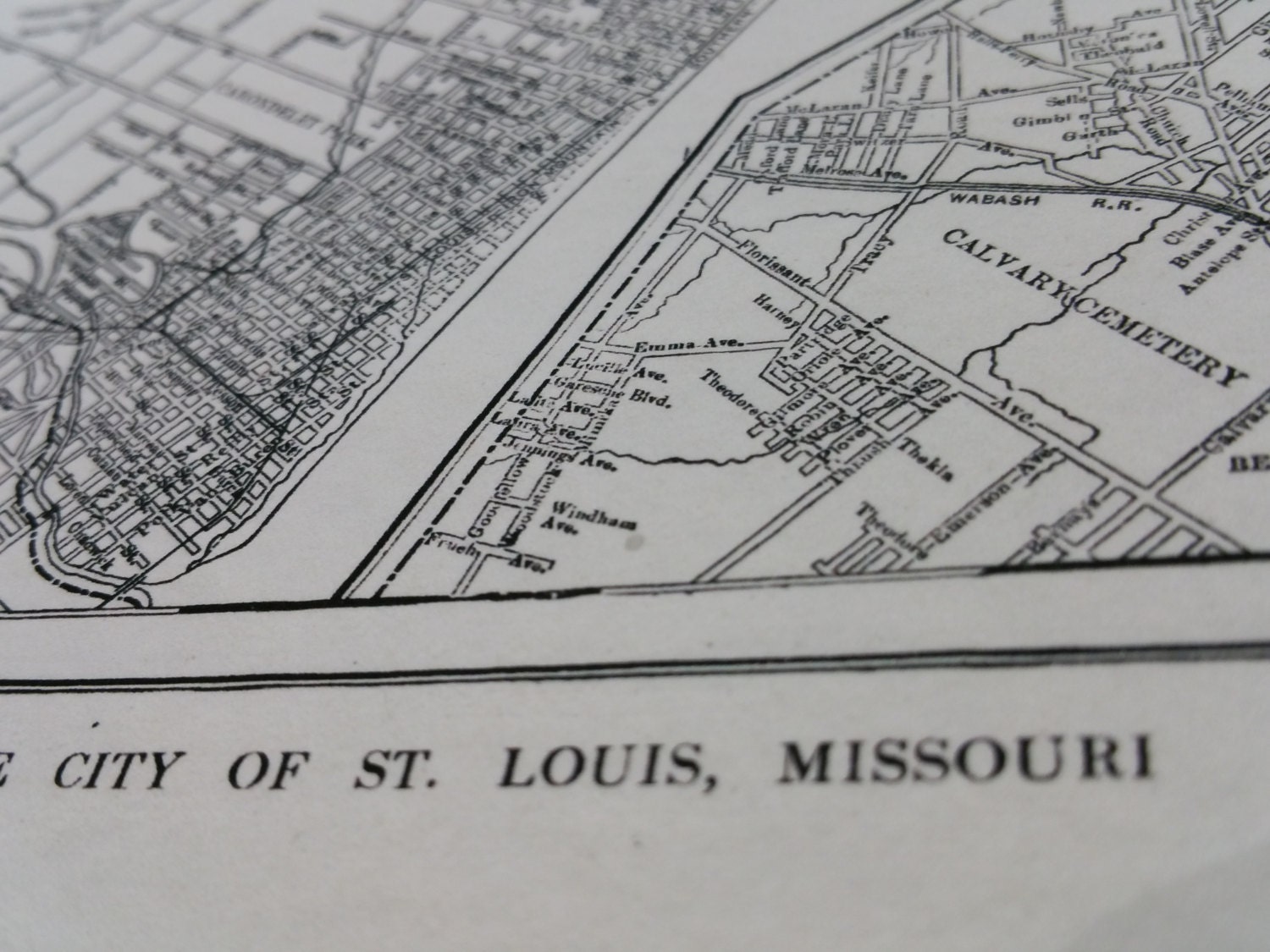Map of the City of St. Louis, Missouri 1920's - Etsy