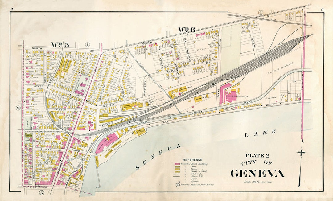Geneva New York City Map Plate 2 - Etsy