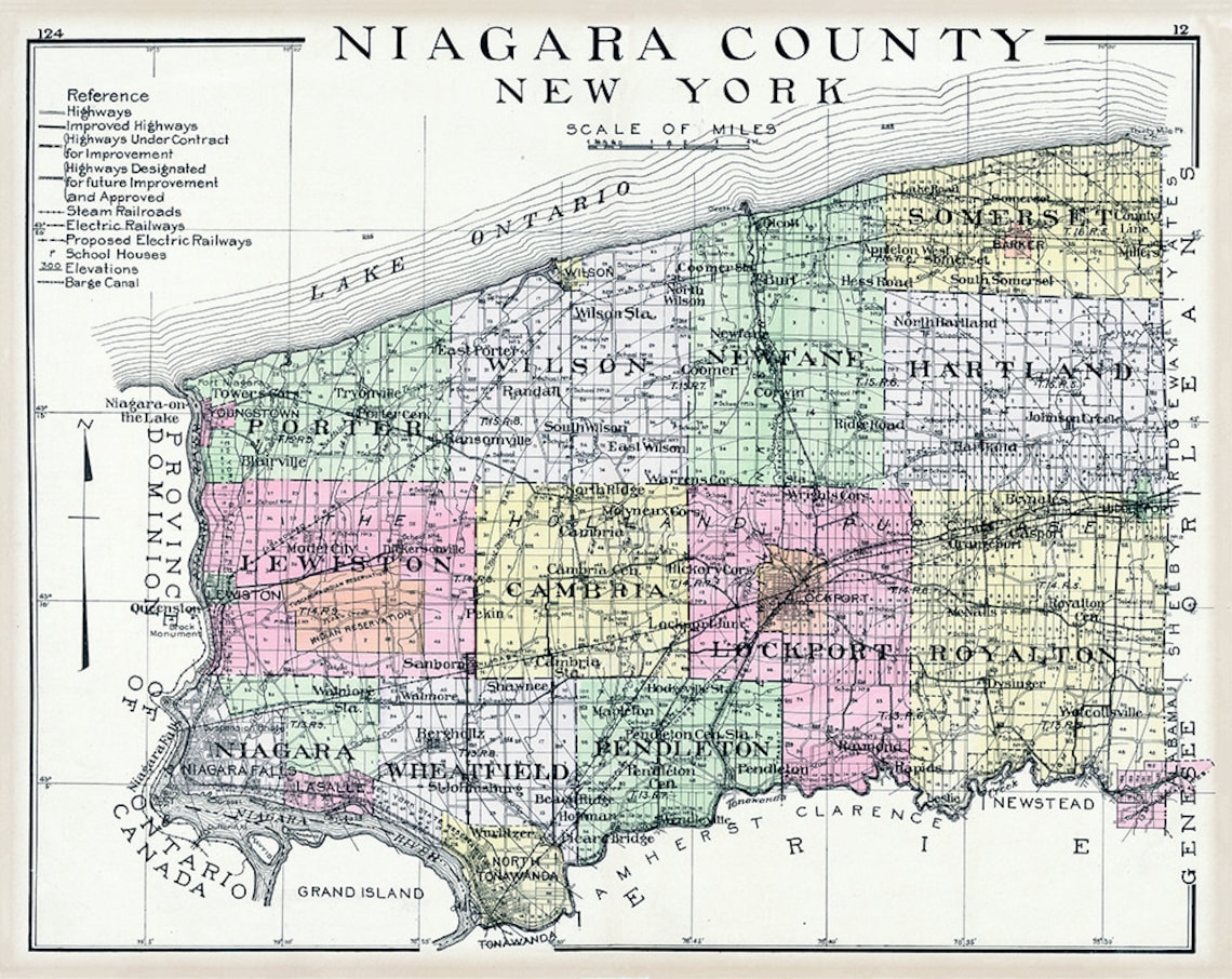 Niagara County NY Map - Etsy