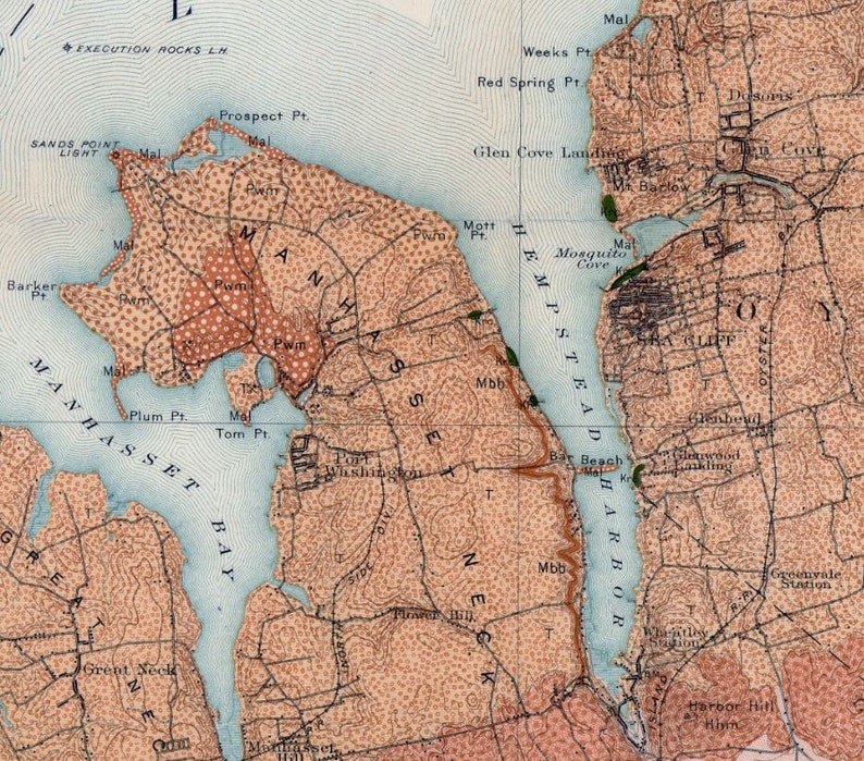 Oyster Bay and Hempstead on Long Island Geological Map - Etsy